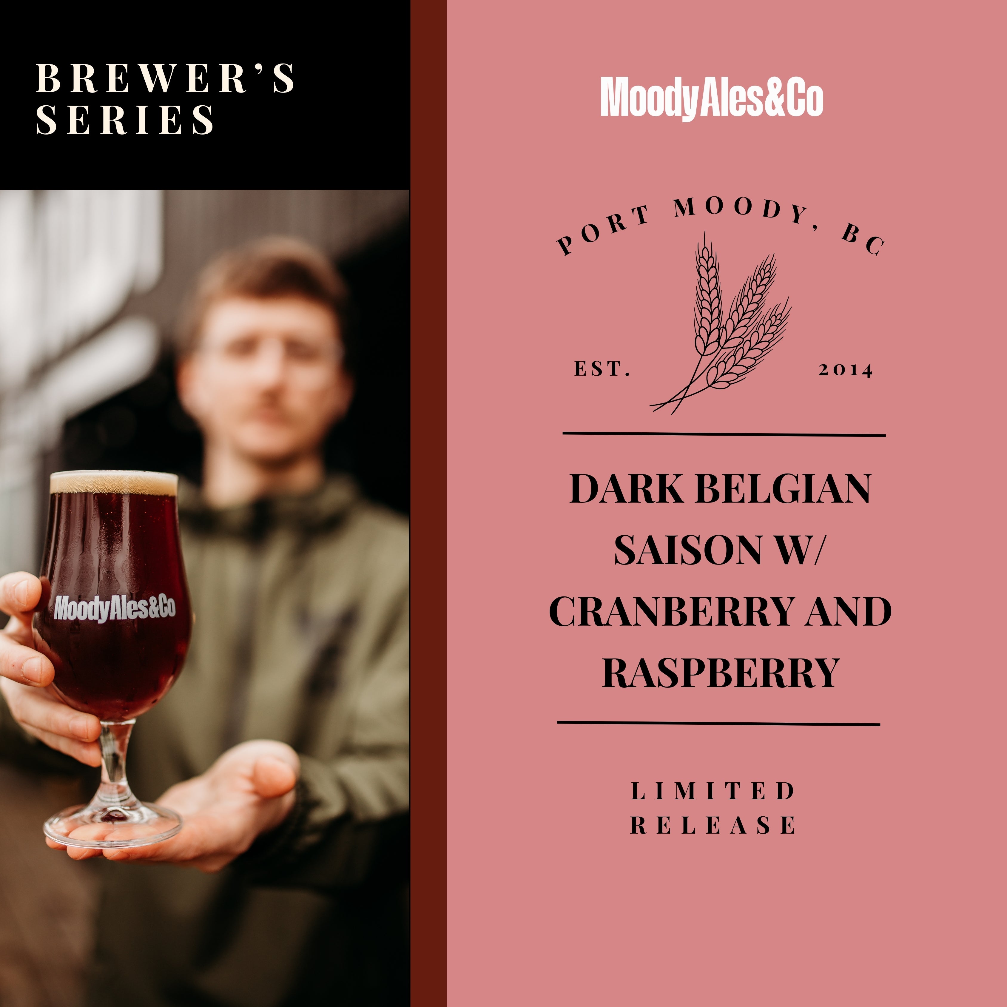 Dark Belgian Saison w/ Cranberry and Raspberry – Moody Ales & Co